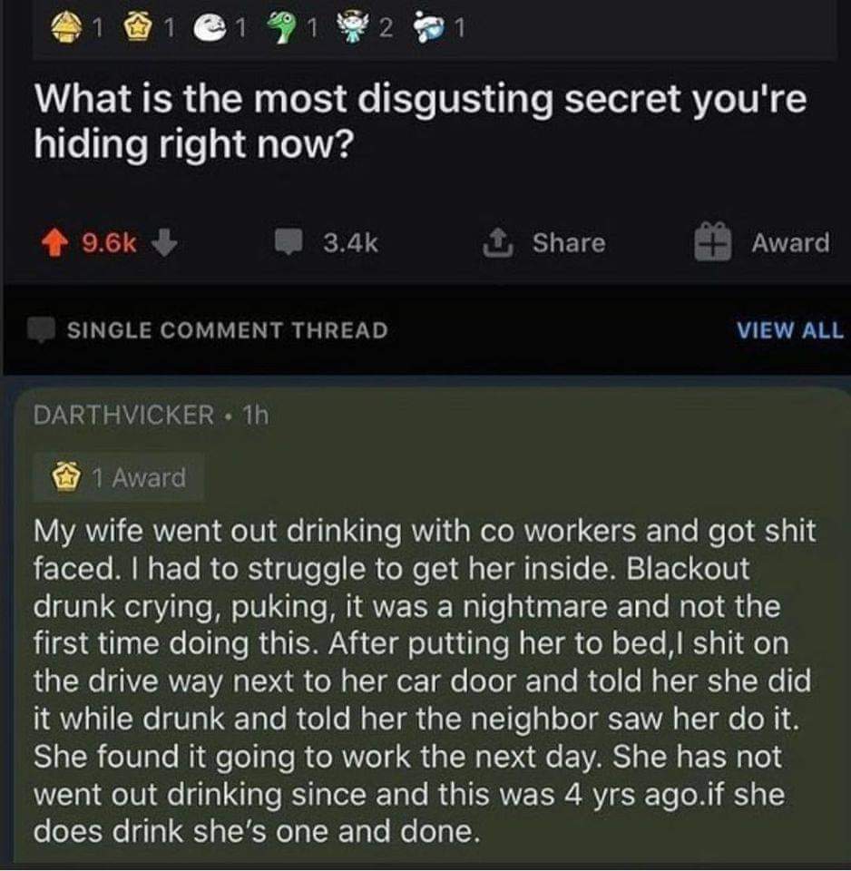 Redditor makes wife sober with one weird trick.. | Scrolller
