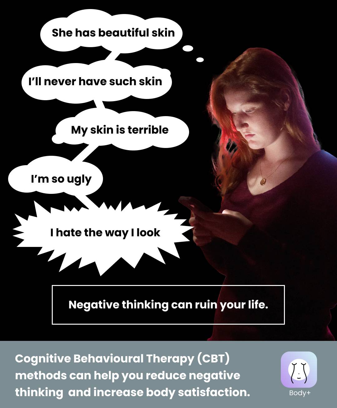 Reduce negative thinking to increase body satisfaction | Scrolller