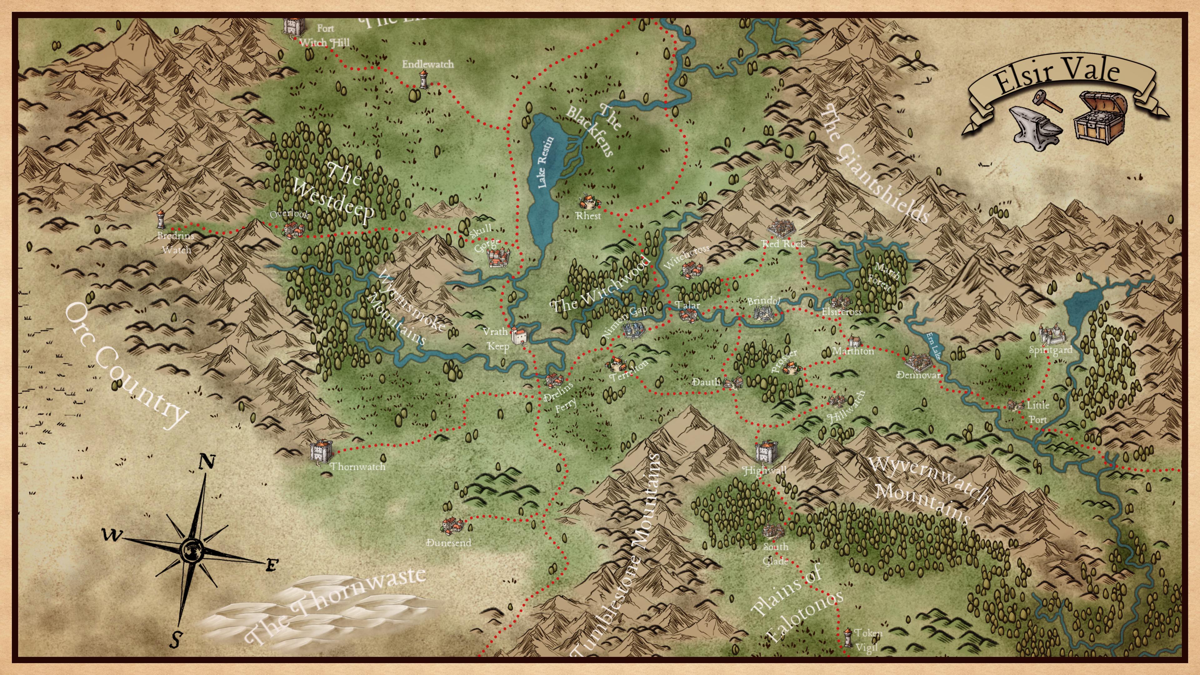 [Region Map]Elsir Vale - Made this to help someone out on the Wonderdraft Discord. | Scrolller