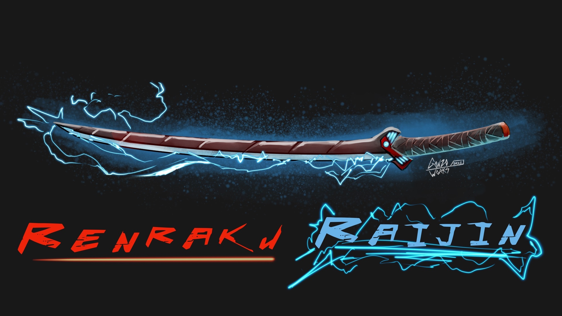 Renraku "Raijin" Lightning Katana by Gonzo | Scrolller