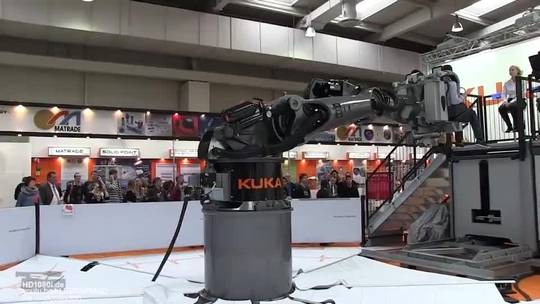 Riding an industrial robot | Scrolller