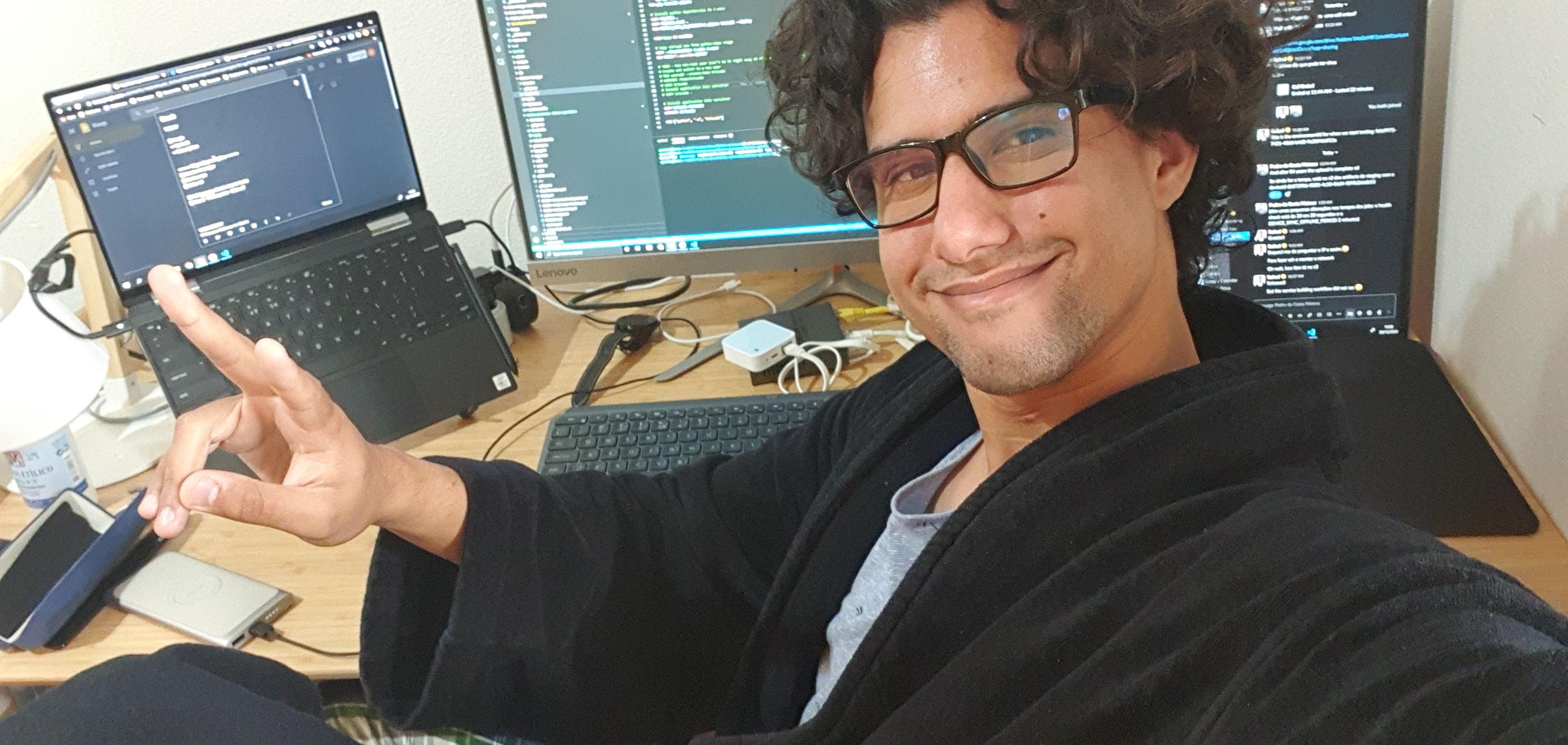 Riding the selfie wave with my digital nomad setup. What has been your work from home experience ...