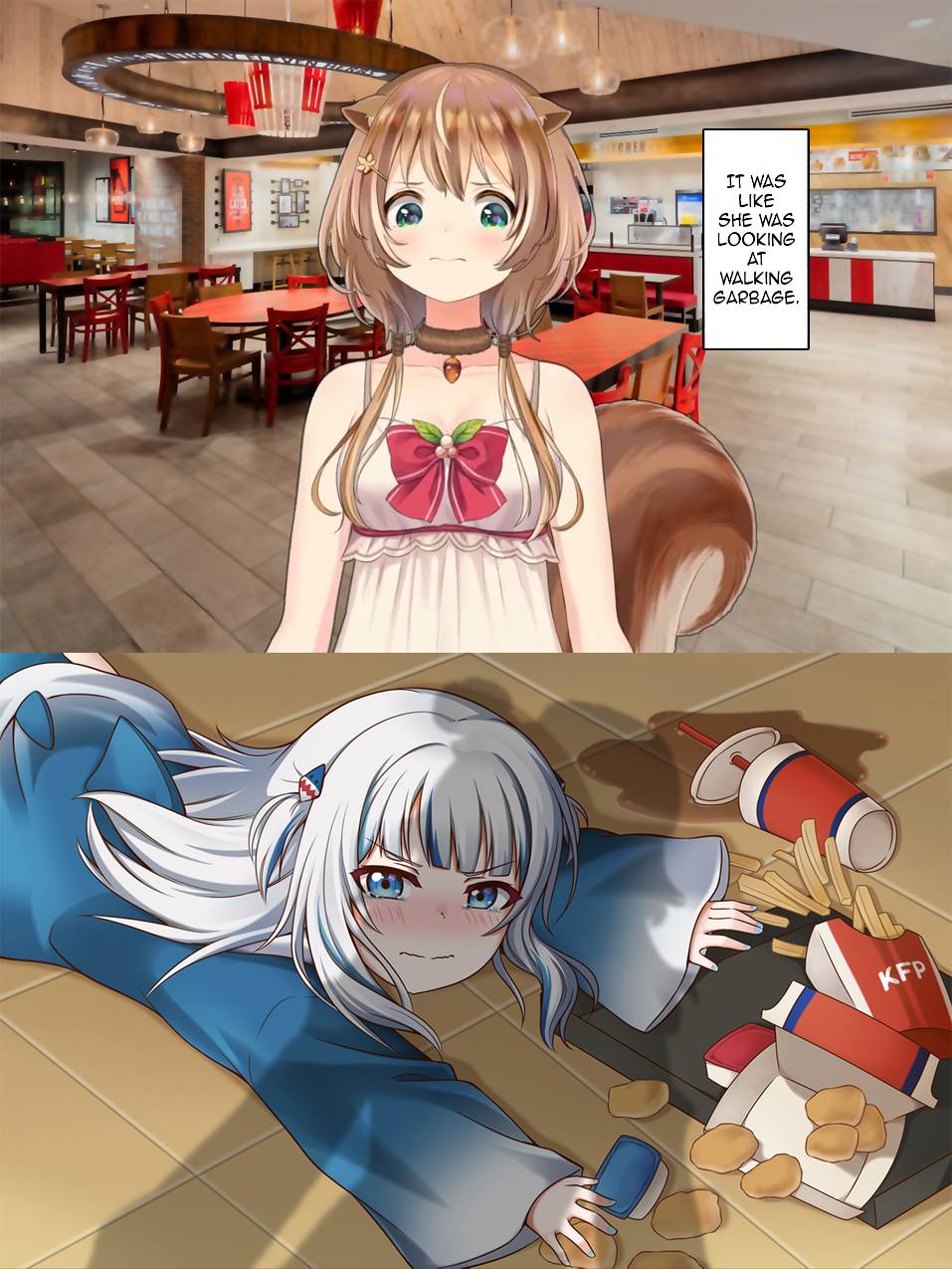 Risu walking into Gura at the KFP | Scrolller