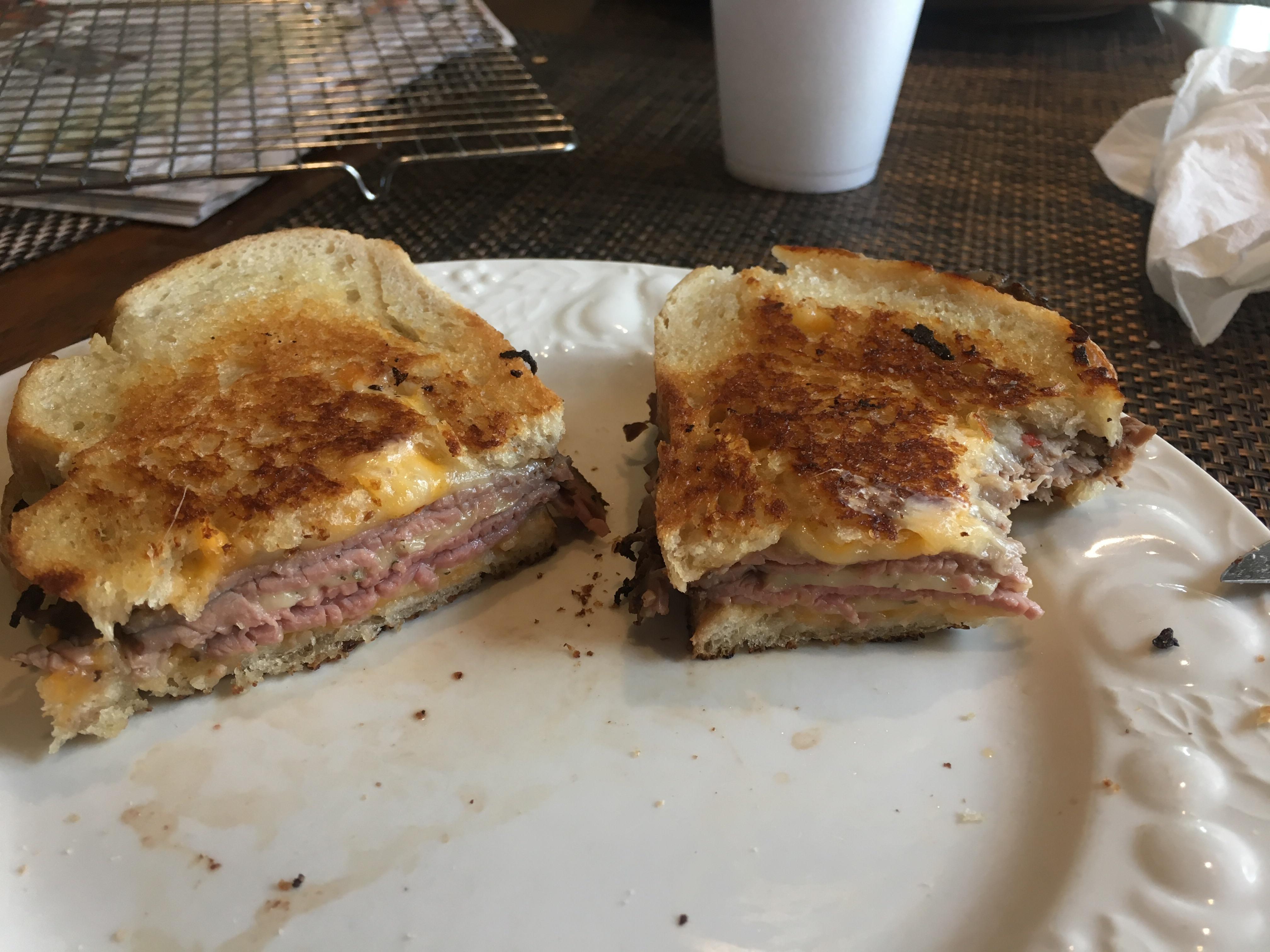 Roast beef melt on sourdough | Scrolller