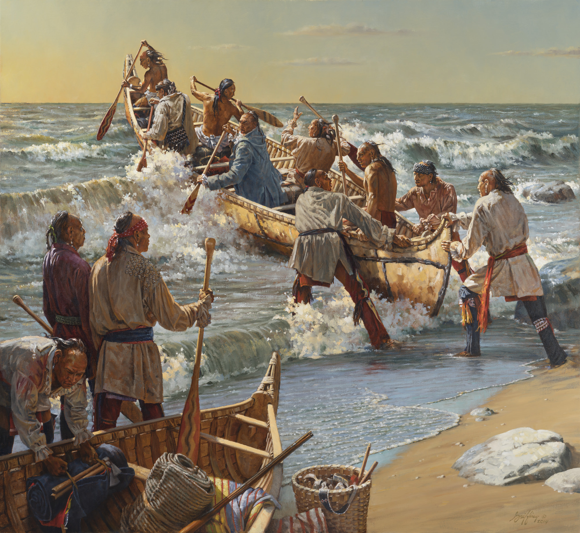 Robert Griffing, Pushing Through the Billows, oil on canvas, 50 x 46" | Scrolller