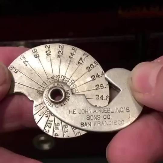 Roebling device used to calculate wire resistance per foot based on wire diameter | Scrolller
