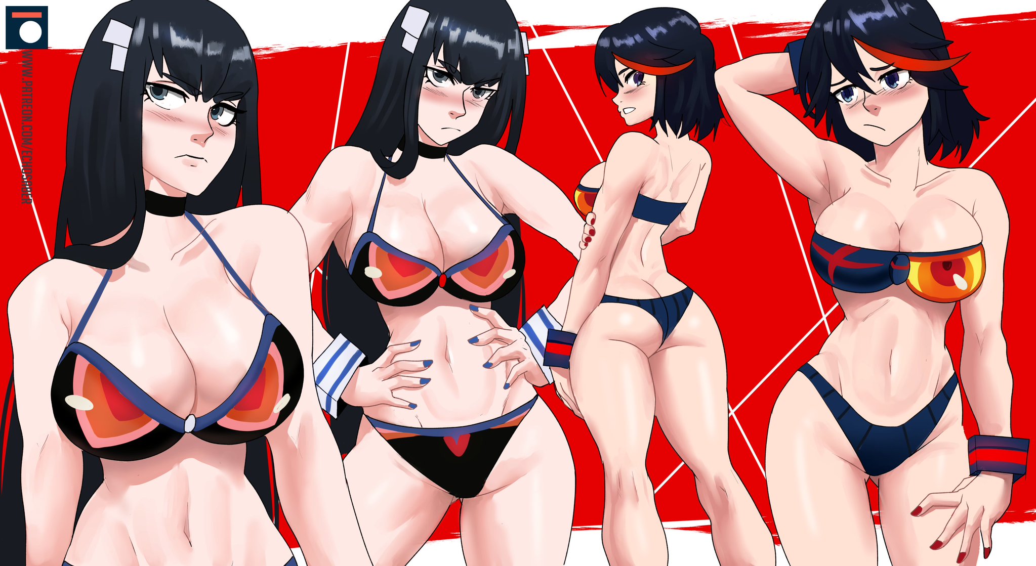 Ryuuko and Satsuki in bikinis [EchoSaber] (Kill la Kill) | Scrolller