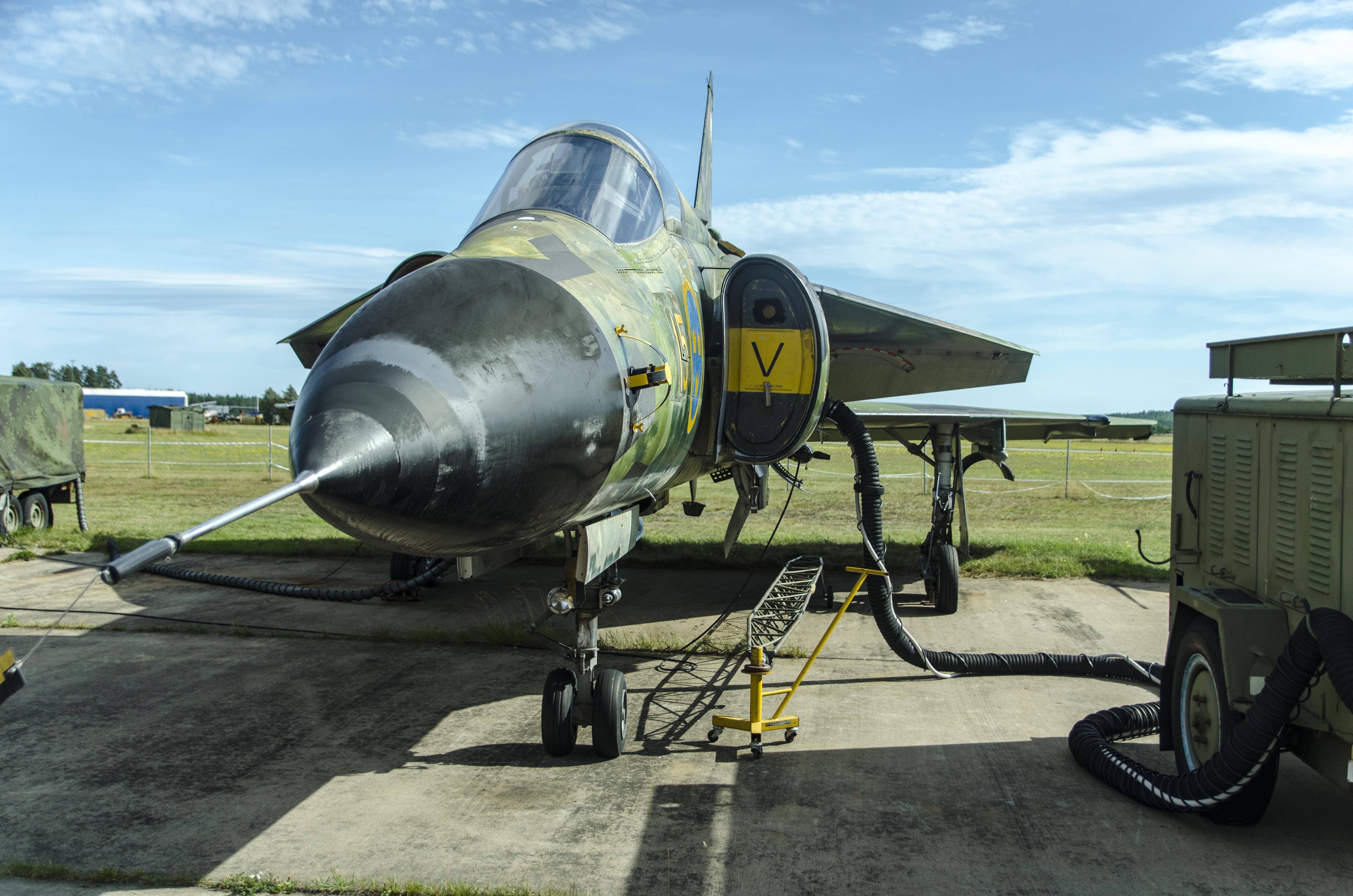 Saab 37 Viggen on display at the F15 Flight Museum in Söderhamn, Sweden | Scrolller