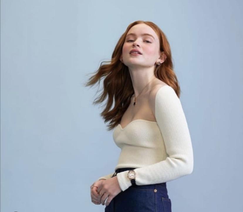 Sadie Sink is teasing with that low cut shirt | Scrolller