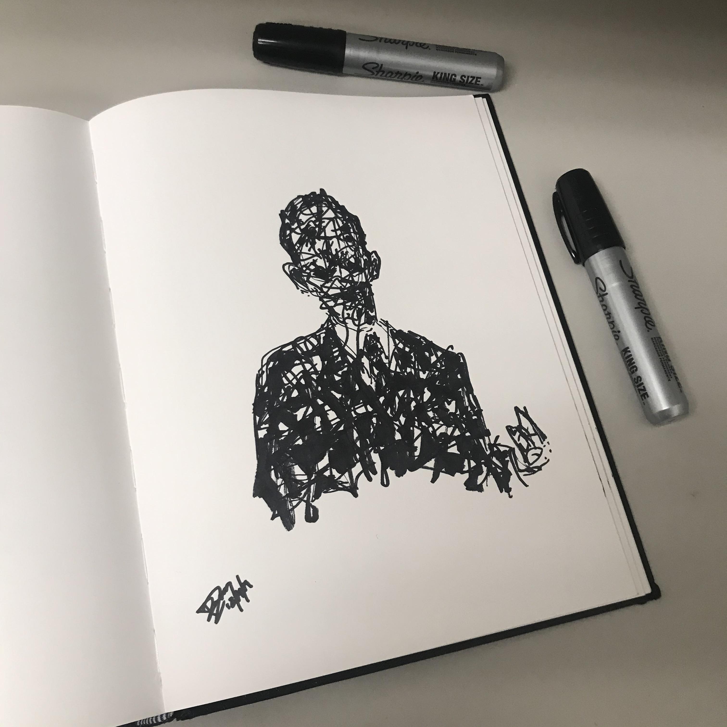 Salvador Dali Sharpie Sketch | Scrolller