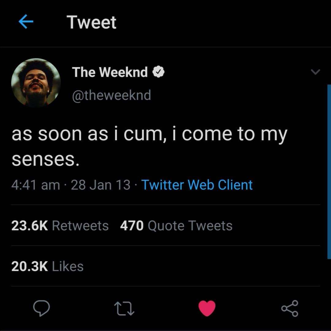 Same TheWeeknd.... same...... | Scrolller