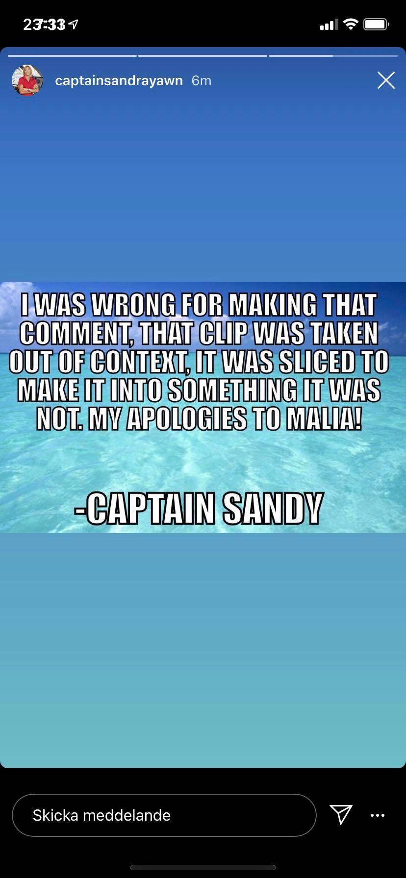 Sandy “apologizes” | Scrolller