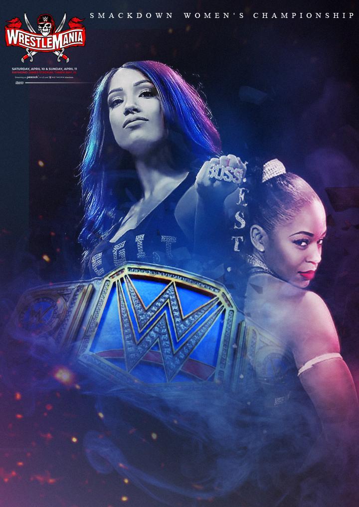 Sasha Vs. Bianca Poster for WrestleMania 37 that I made #FanArt | Scrolller