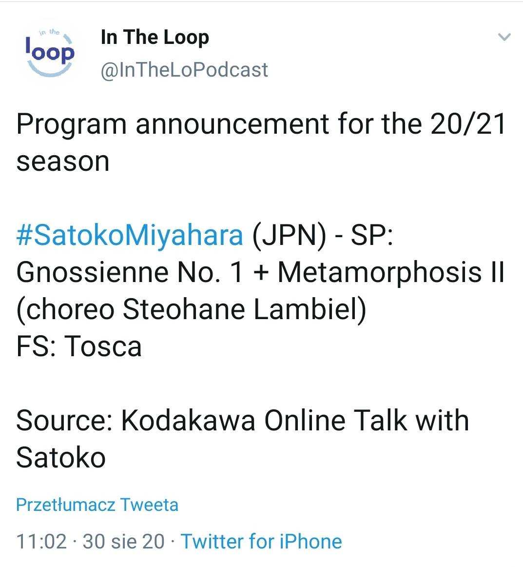 Satoko's program announcement | Scrolller