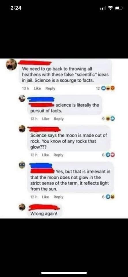 “Science is a scourge to facts” lol wut | Scrolller