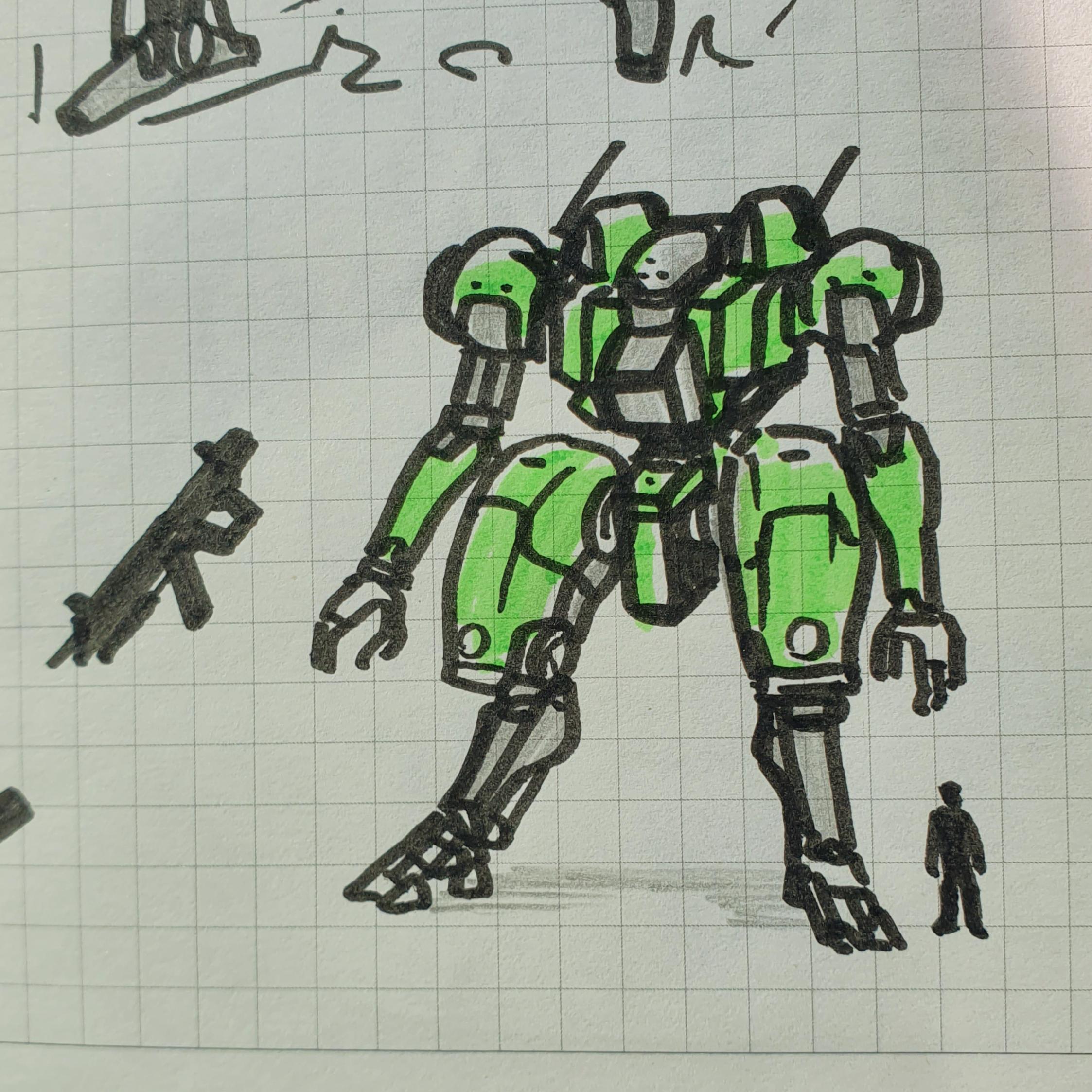 Scout and Patrol Mech, Small drawing | Scrolller