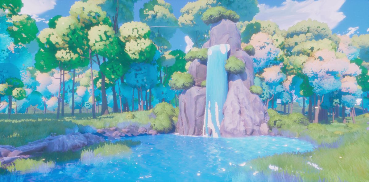 Screenshot of my game Ghibli Waterfall | Scrolller