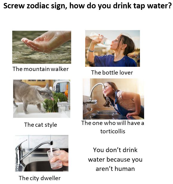 Screw zodiac sign, how do you drink tap water? | Scrolller