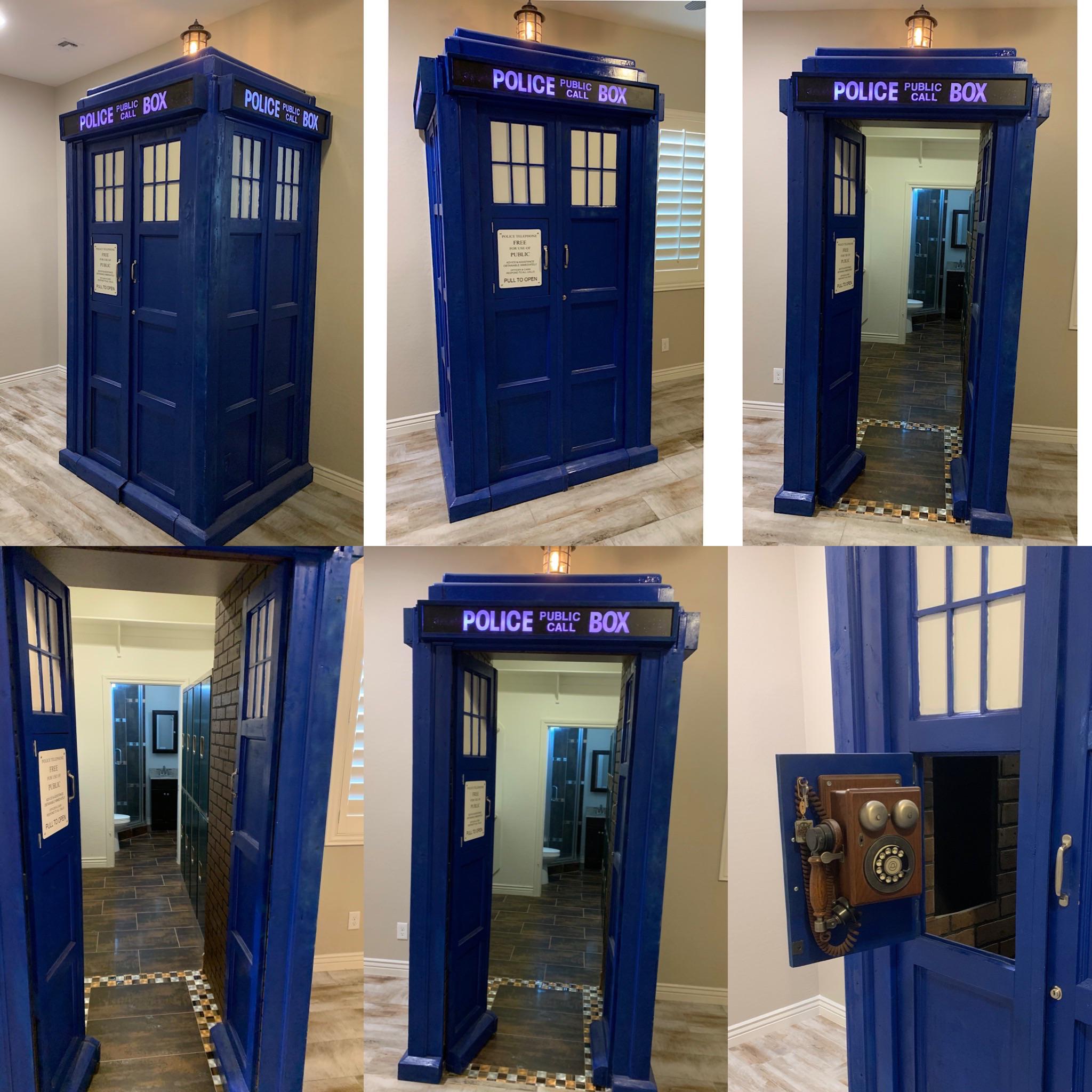 Secret Room Tardis. Our son always wanted a secret room so I built him this Dr Who Tardis. It’s ...
