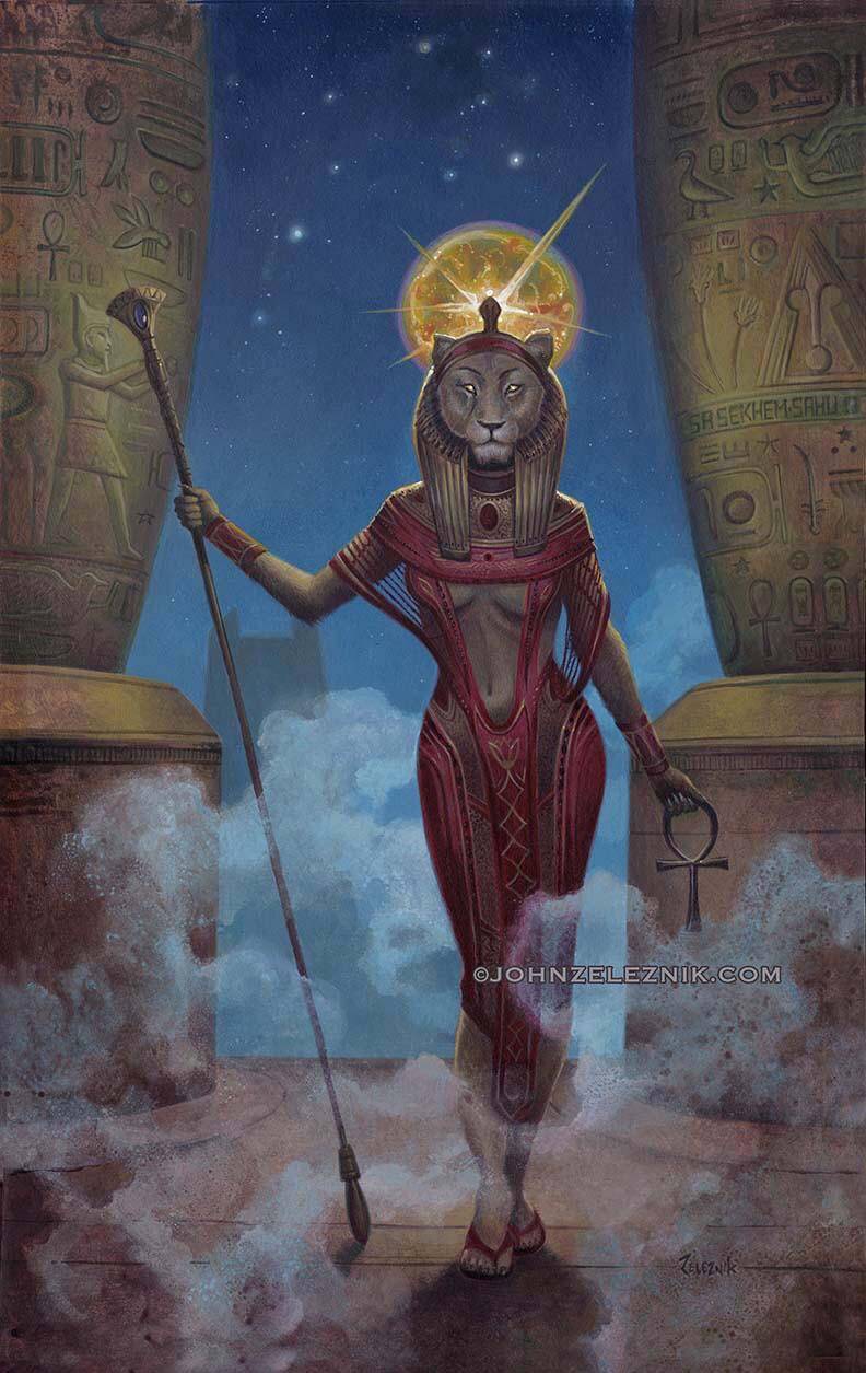 “Sekhmet” me, acrylic, 2019 | Scrolller