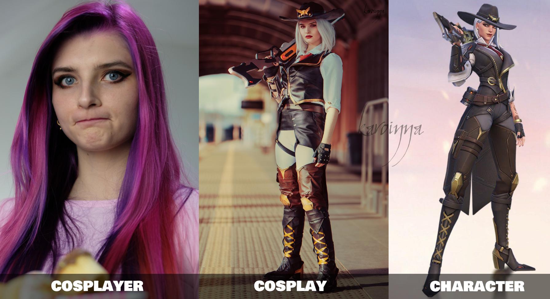 Character vs cosplay vs cosplayer - Ashe (Overwatch) by Karoinna :) | Scrolller