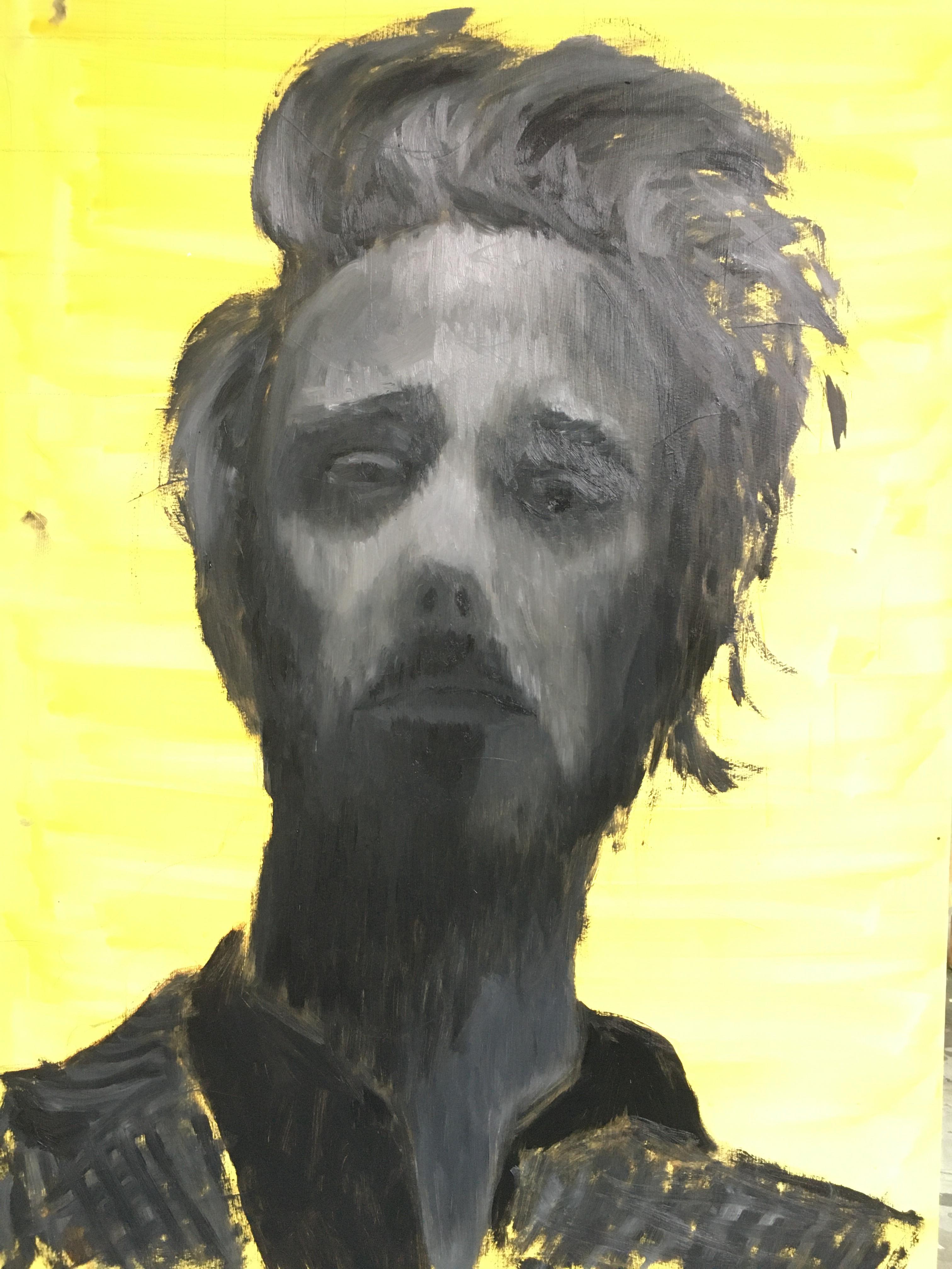 Self-portrait, oil on panel | Scrolller