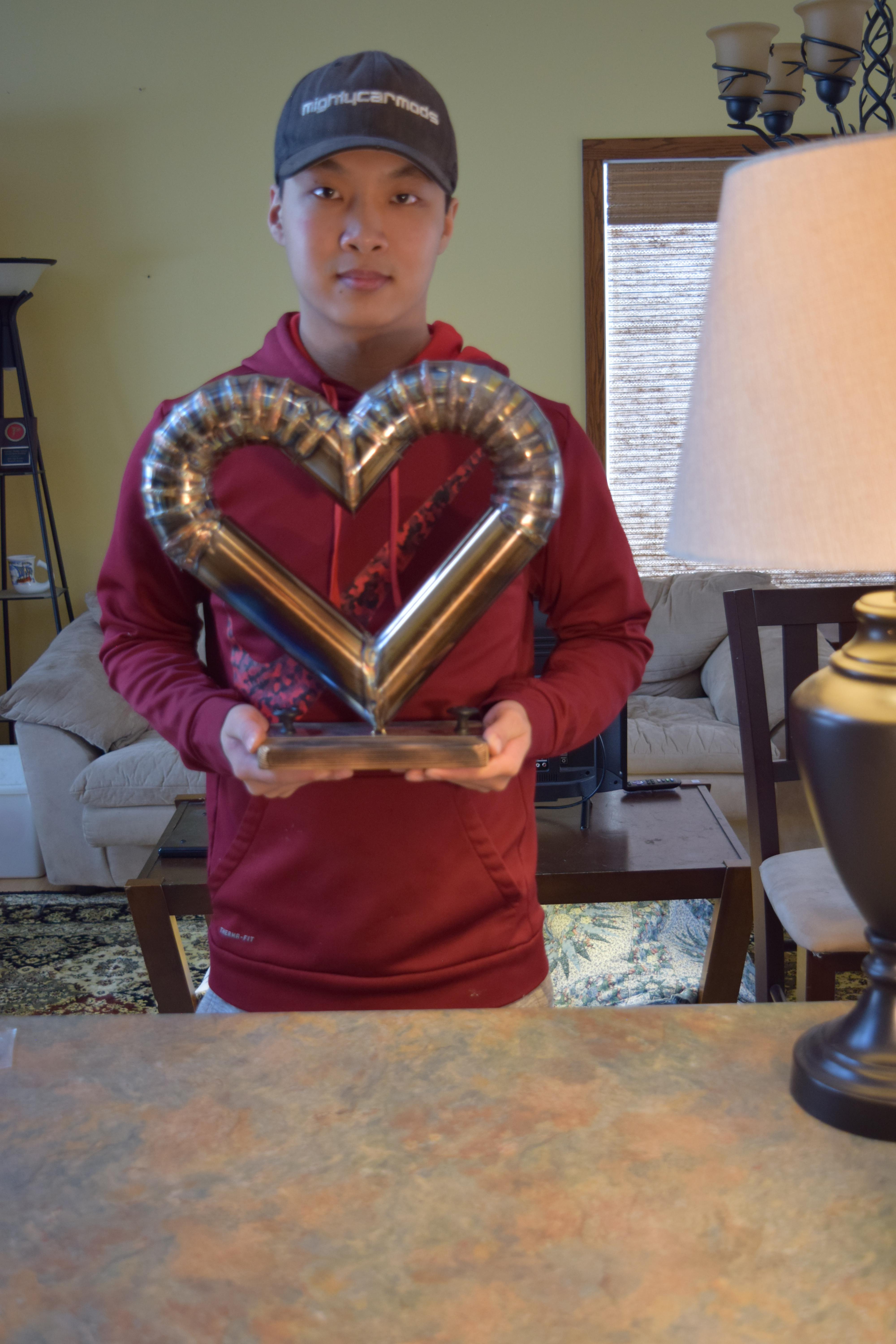 [Self] Selfie with a heart I made from scrap exhaust pipes | Scrolller