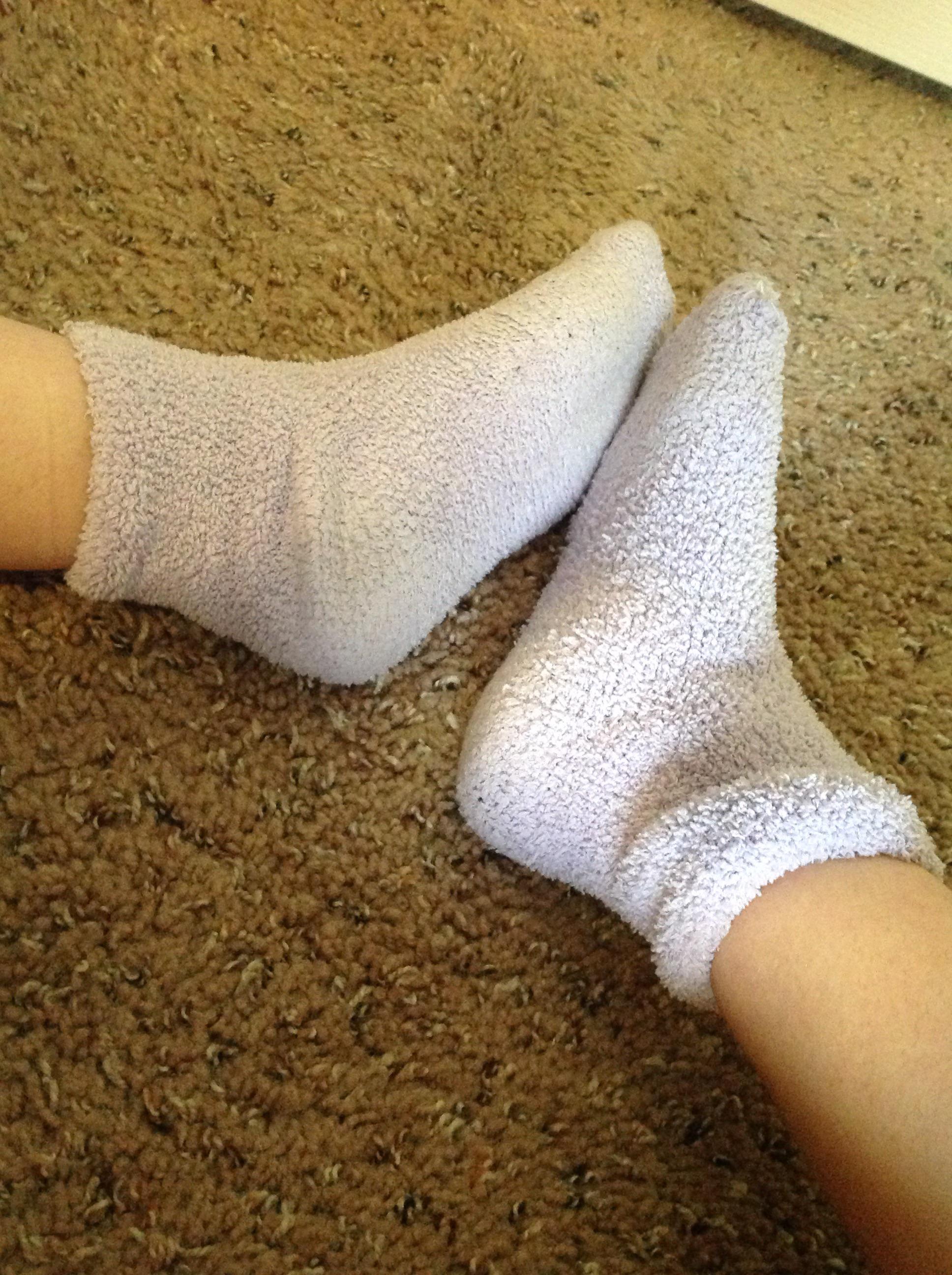 💋[Selling]💋Fuzzy lavender socks made sweaty by the hot FL sunshine 🌞 PM me with any questions, I ...