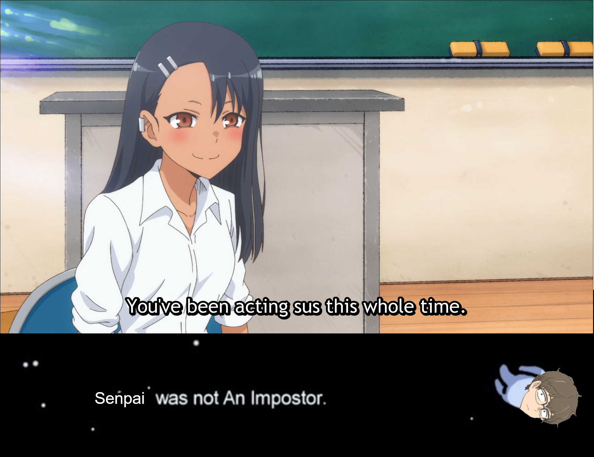 Senpai kinda sus | Scrolller