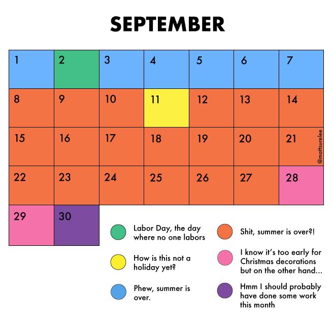 September's schedule | Scrolller