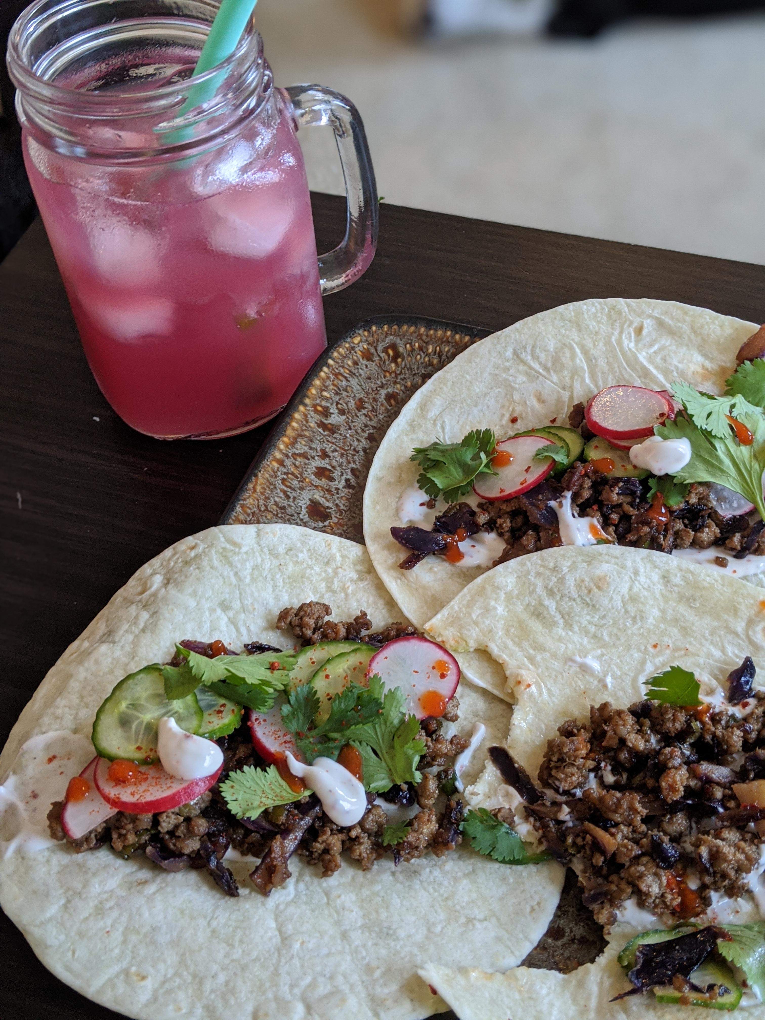 sesame beef tacos + a cherry margarita! 👌🌸 | Scrolller