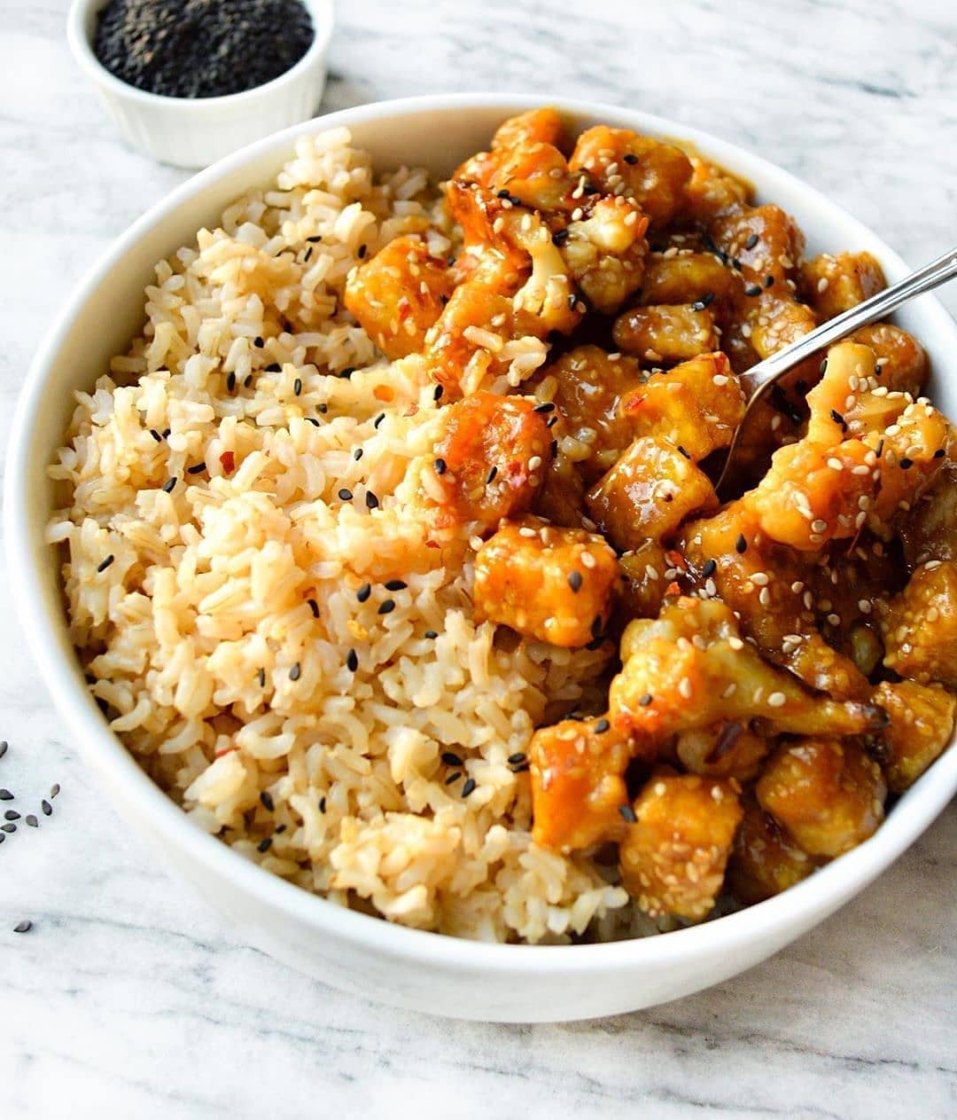Sesame Orange Tofu and Cauliflower | Scrolller