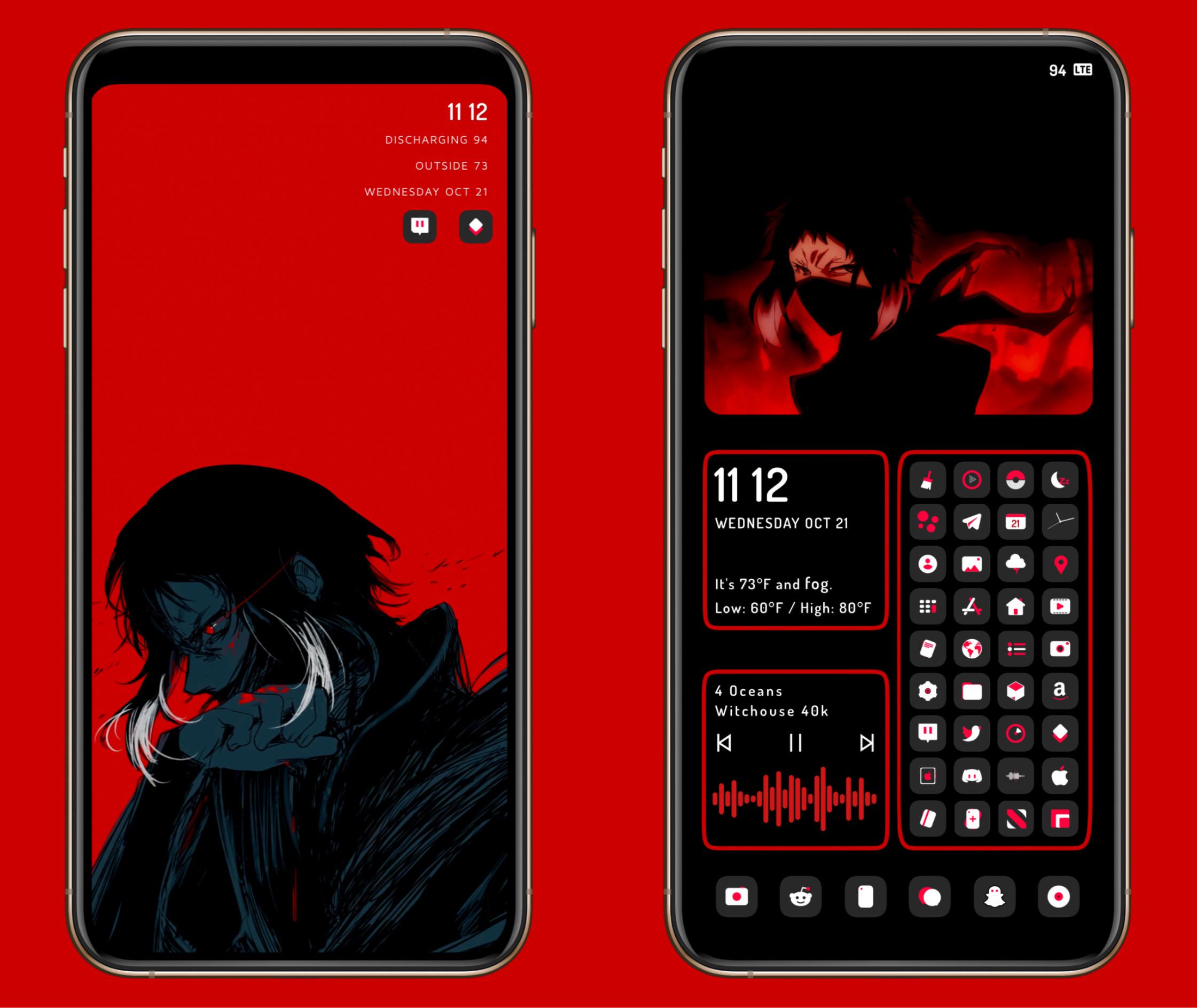 [Setup] Minimal Red OLED - iOS 13.5 | Scrolller