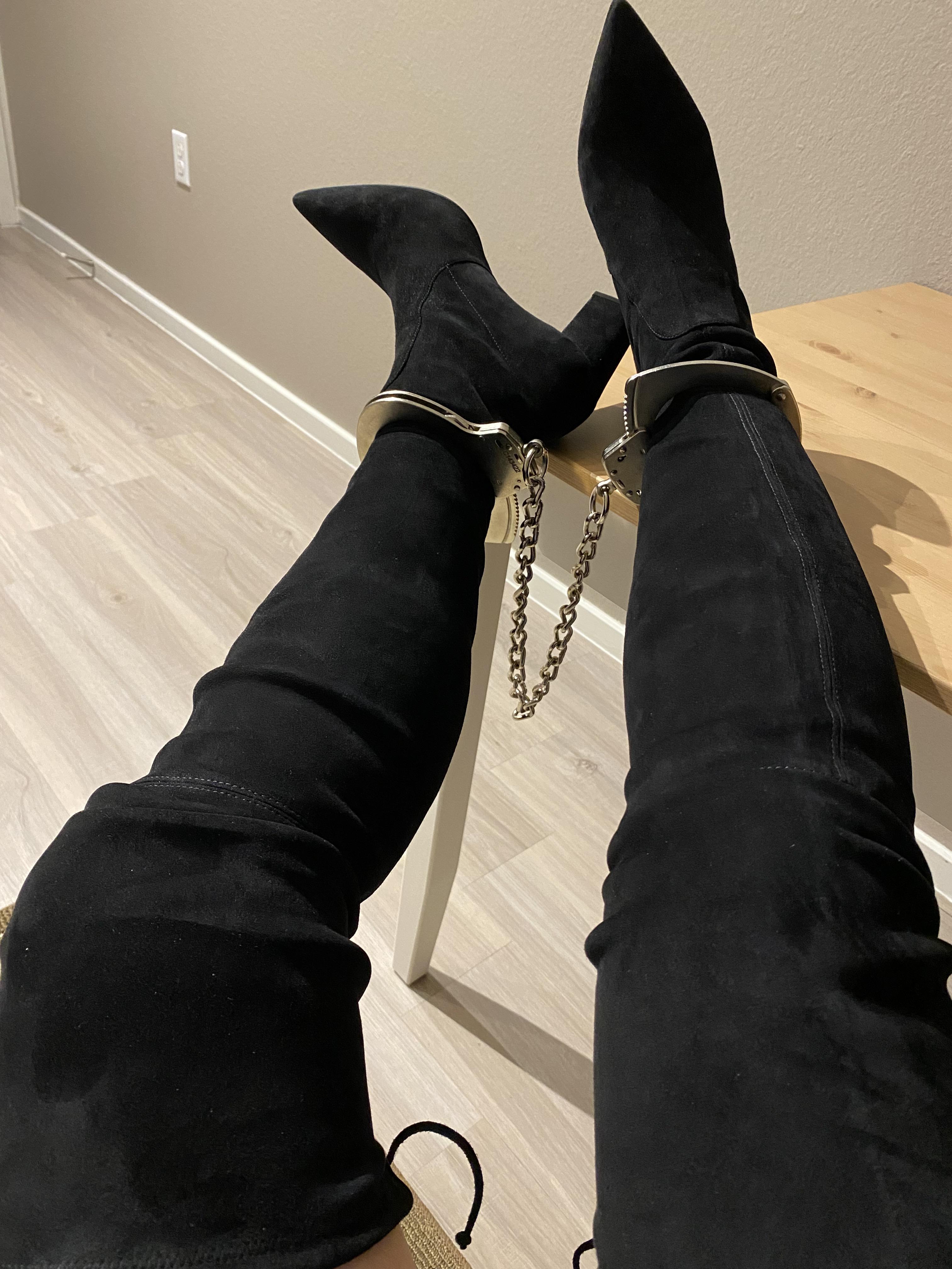 Shackled with my new thigh high boots | Scrolller