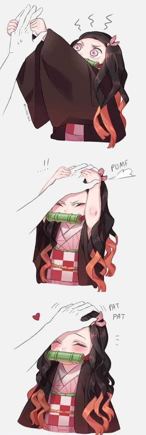 She really wants her head pat. (Nezuko from demon slayer) | Scrolller