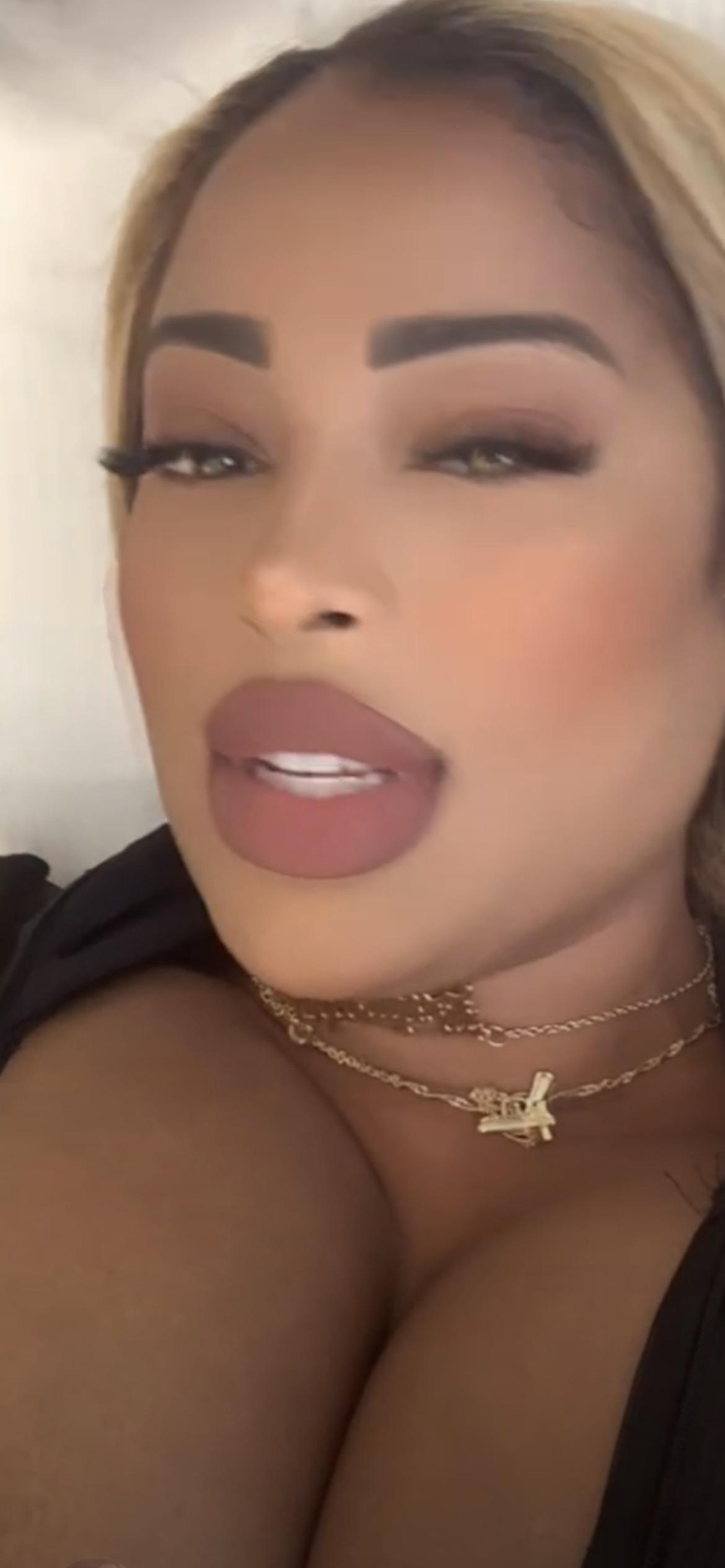 Showing off her cleavage on FaceTime | Scrolller