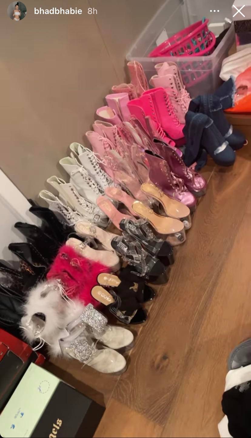 Showing off her stripper shoe collection, says she has 10 more pair on the way | Scrolller