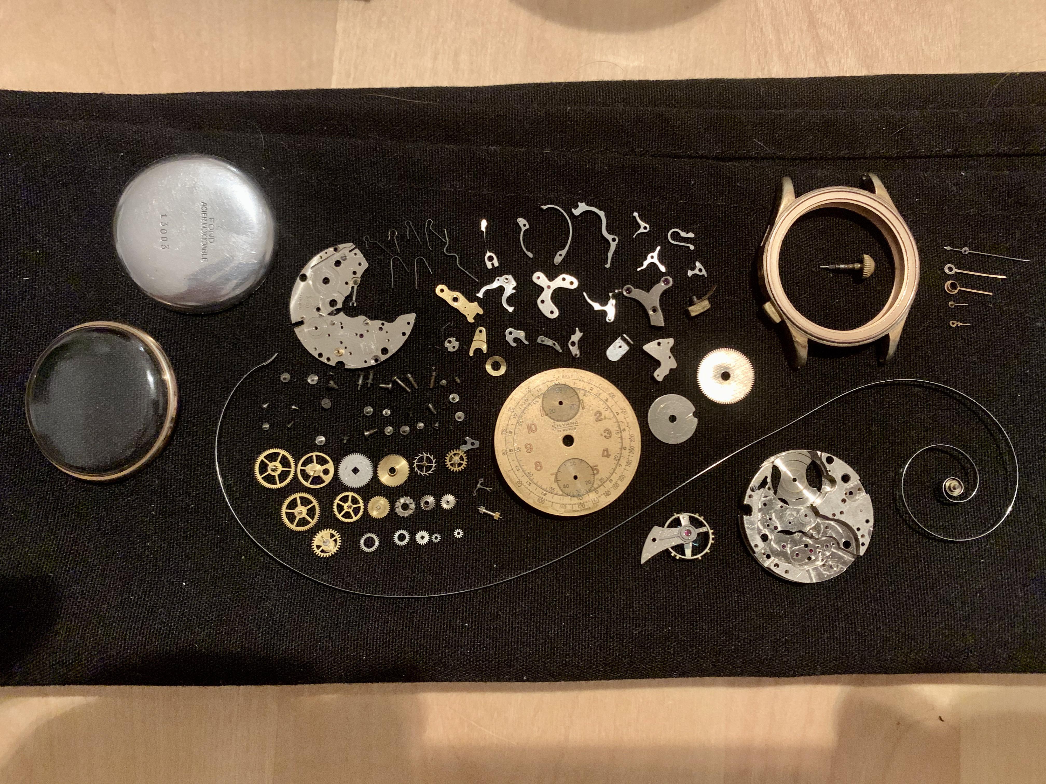 Silvana 1950s chronograph with a Venus 170 movement. | Scrolller