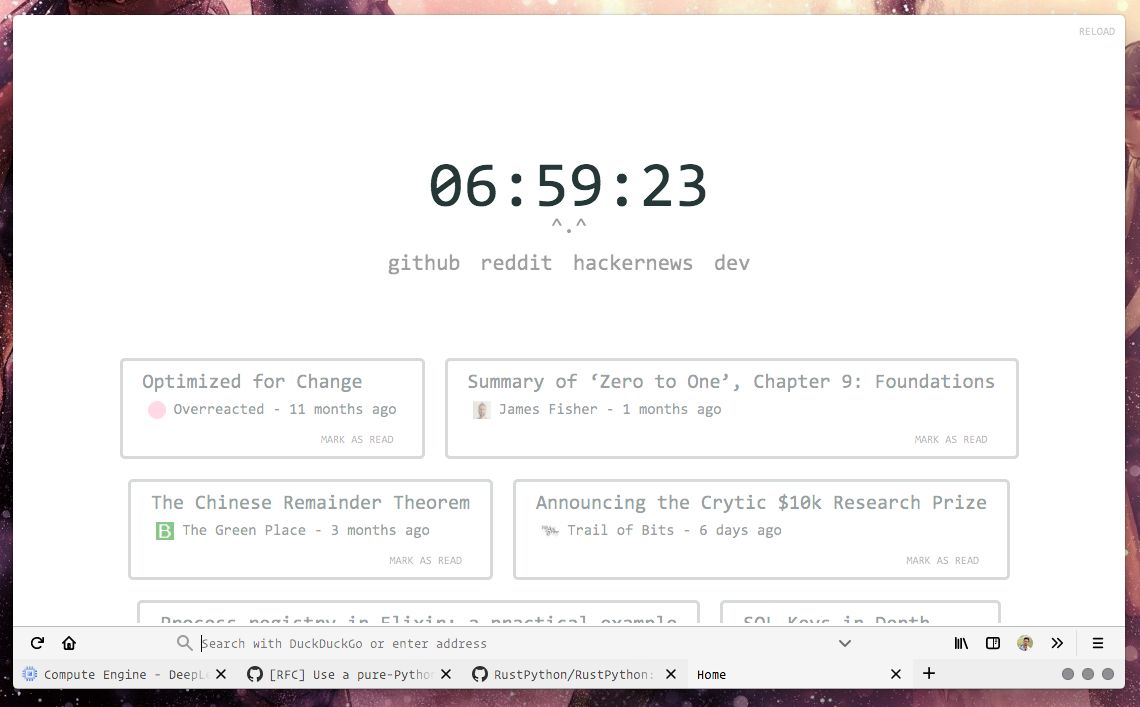 Simple tabbar and urlbar with custom startpage | Scrolller