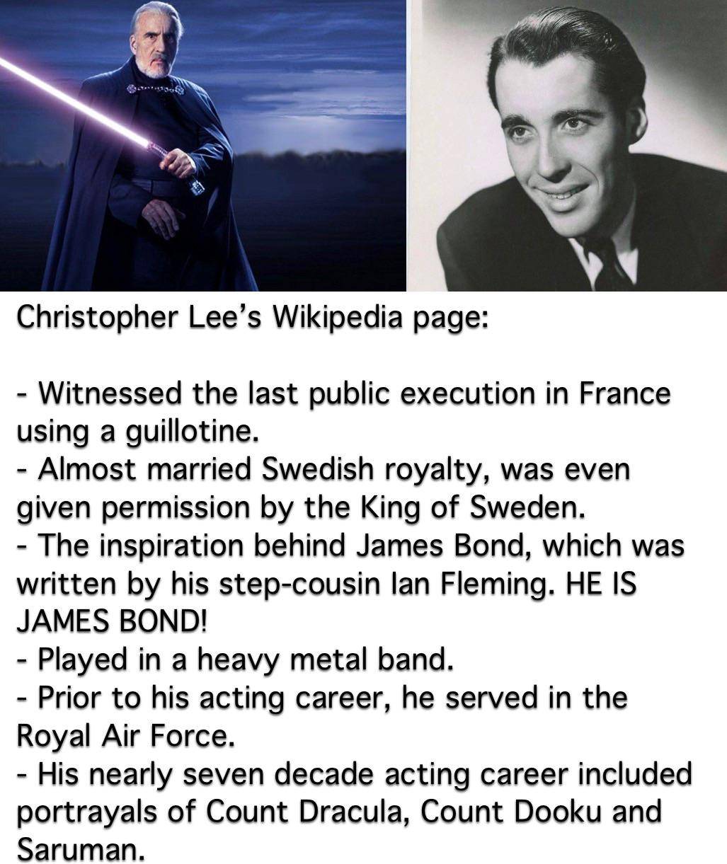 Sir Christopher Frank Carandini Lee | Scrolller