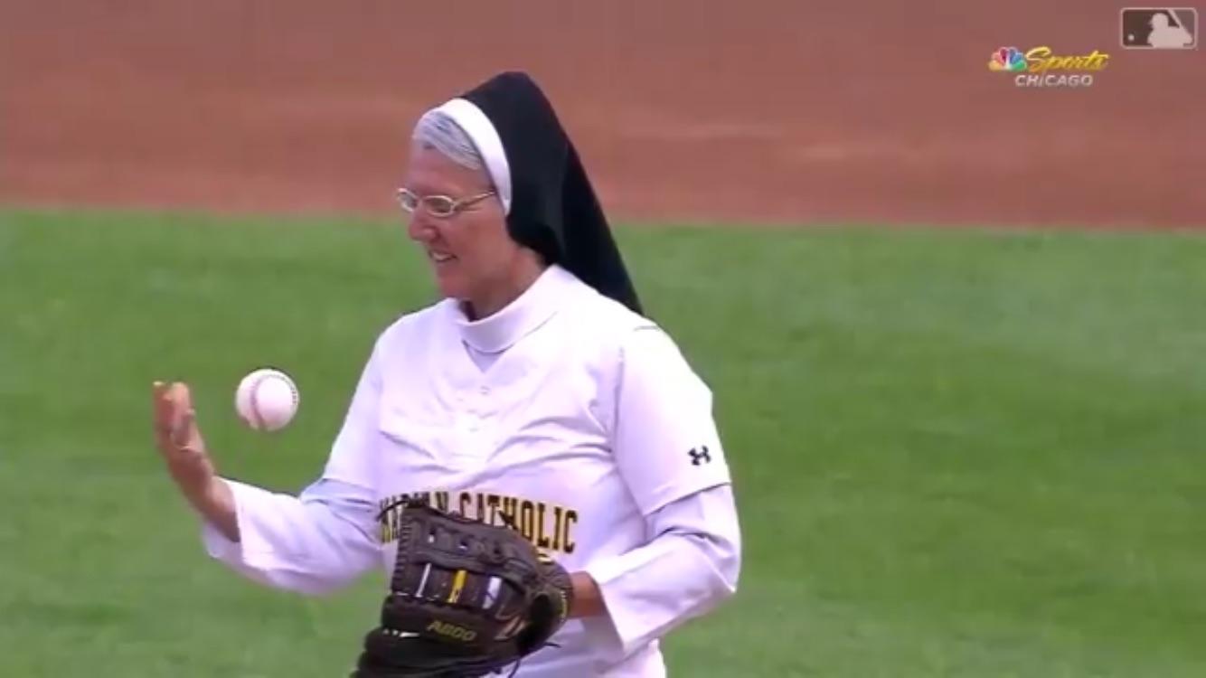Sister Mary Jo takes the mound | Scrolller