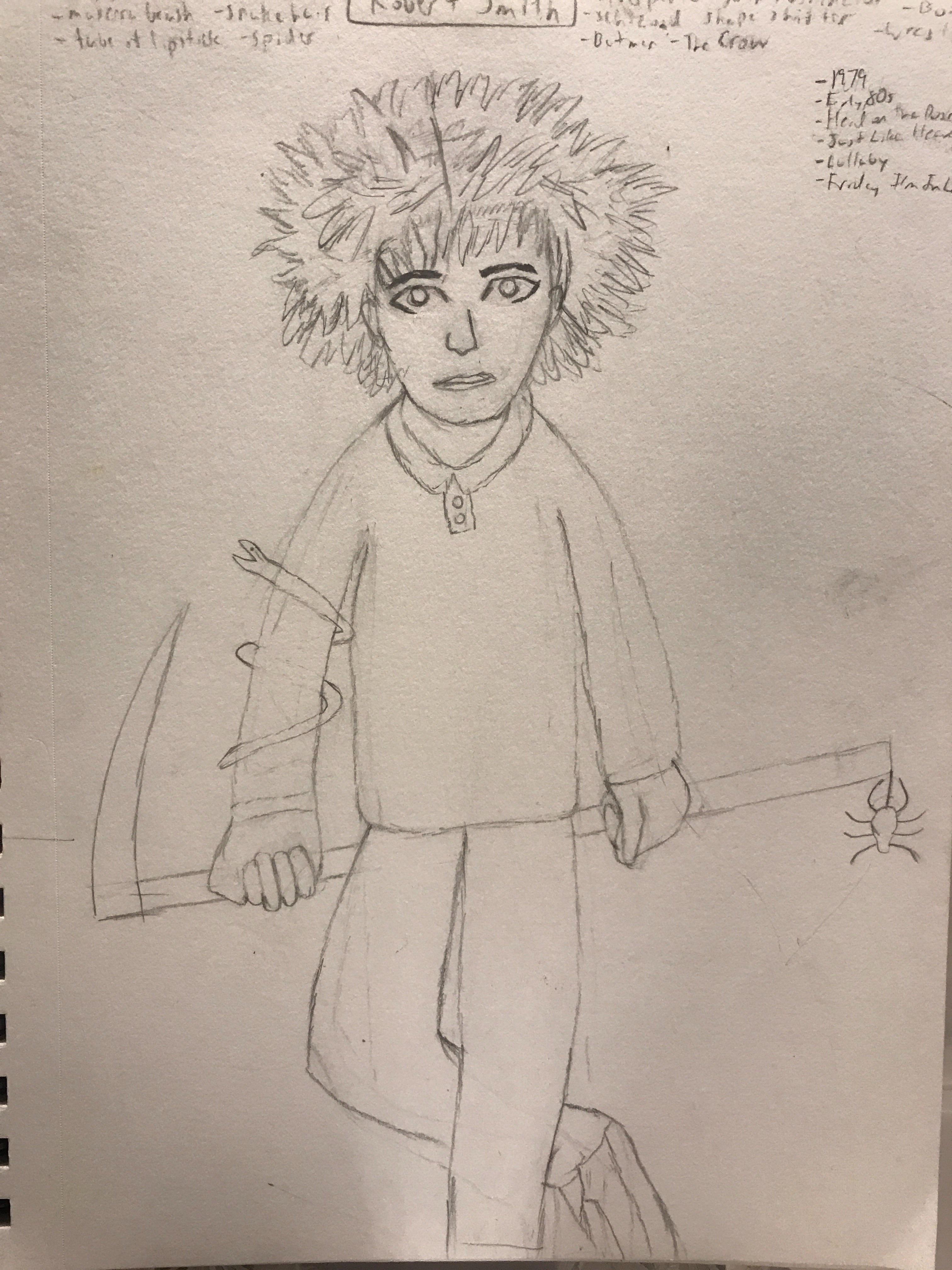 Sketch of Robert Smith I made | Scrolller