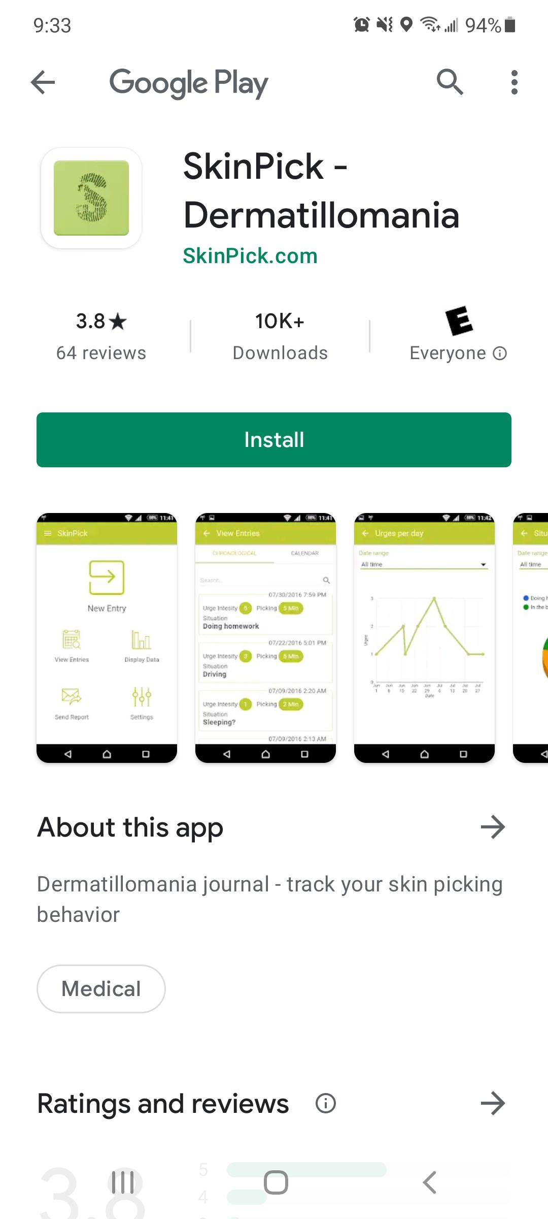 Skin picking tracker app | Scrolller