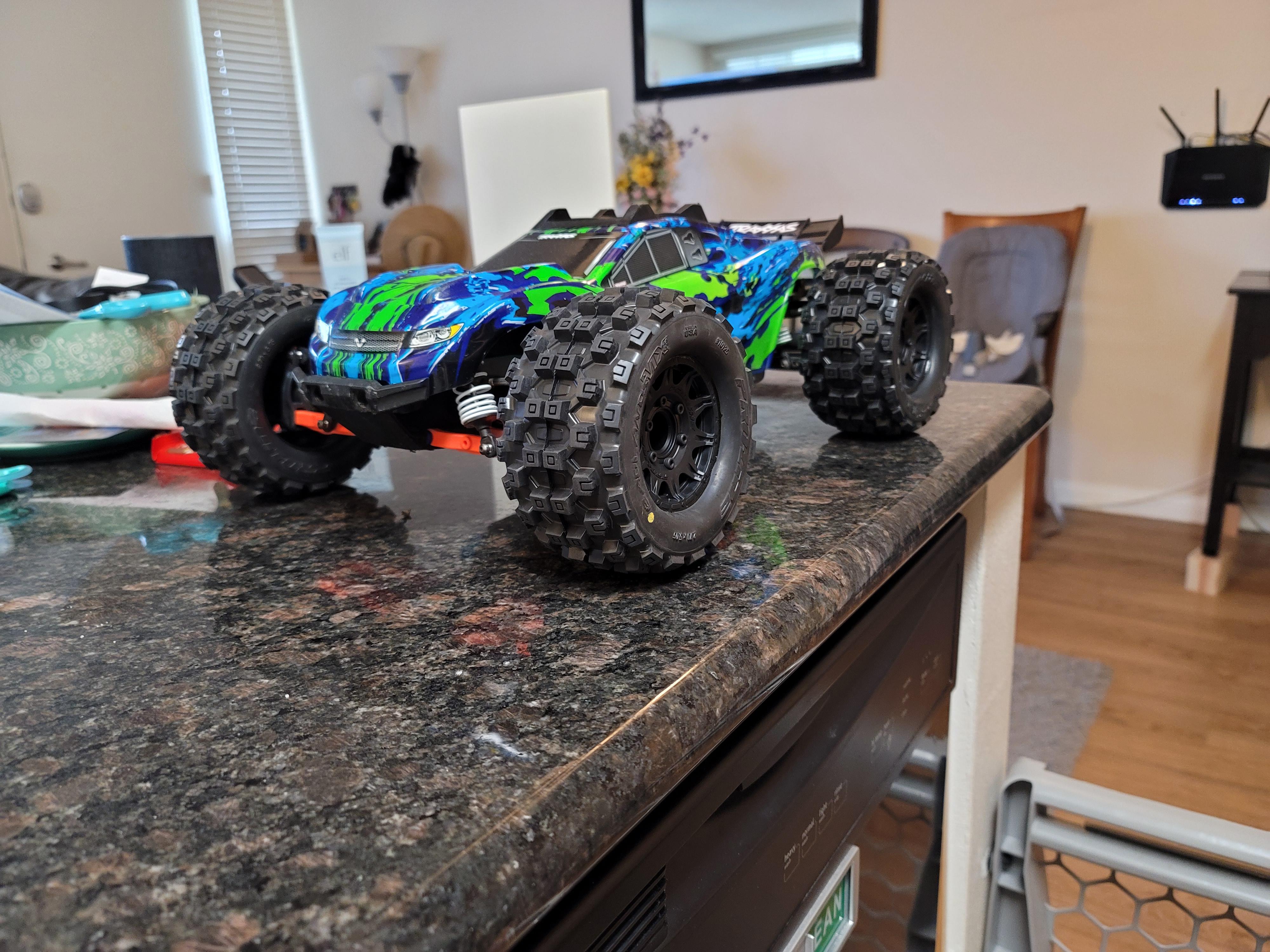 Slapped some new rubbers on the Rustler 4x4 vxl today. Got a few more goodies still coming. I ...