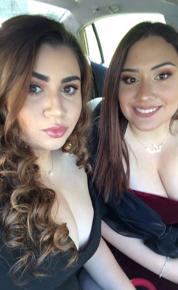 Slutty sisters showing off their big titties | Scrolller