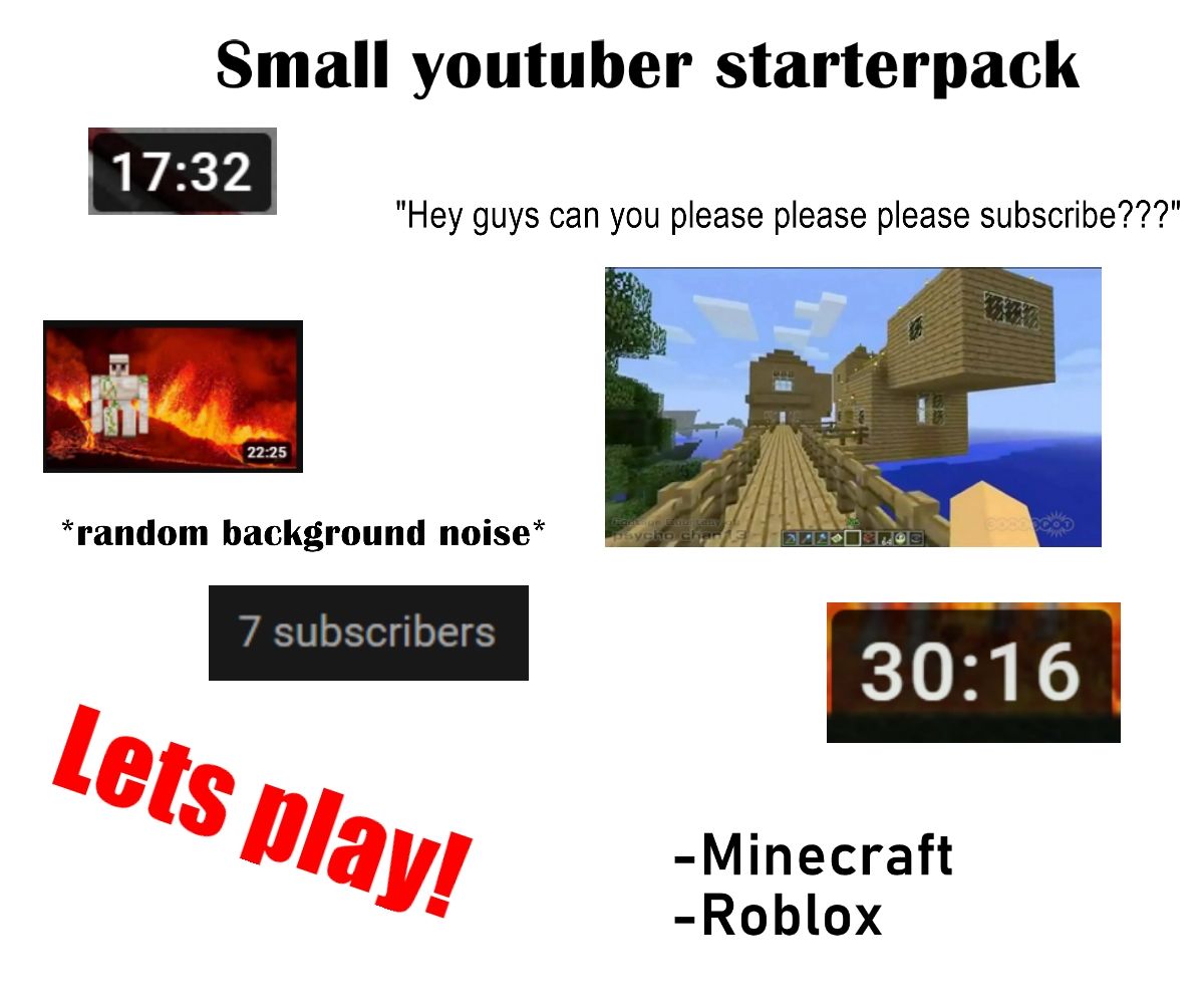 Small Youtuber Starterpack | Scrolller