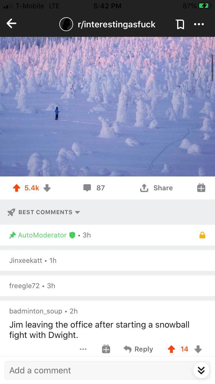 Snowball fight with Dwight | Scrolller