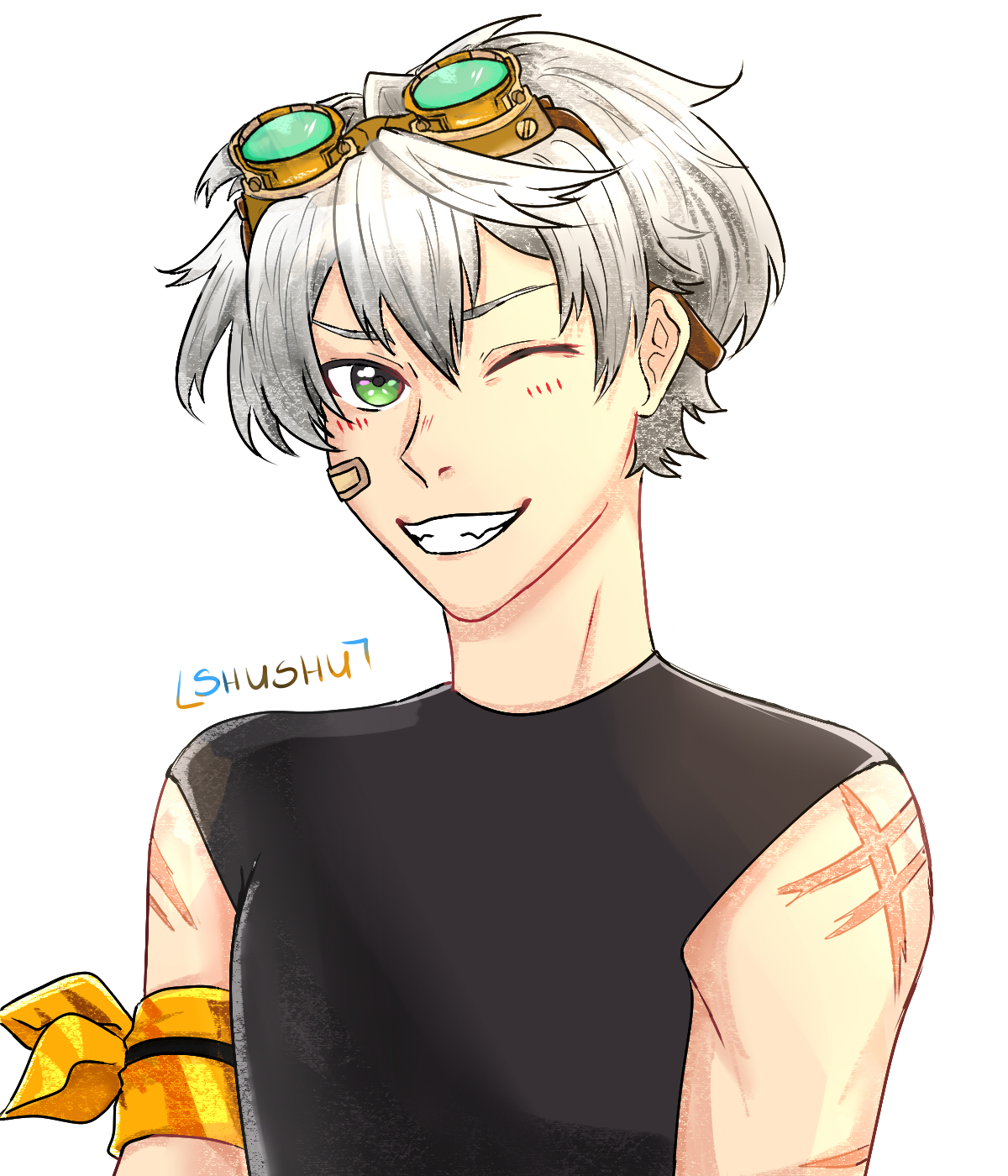 So i did little experiment with brushes and our bouken da bouken boy | Scrolller