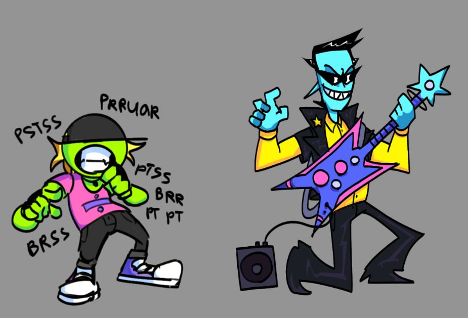 so, i drew some random characters based on fnf style | Scrolller