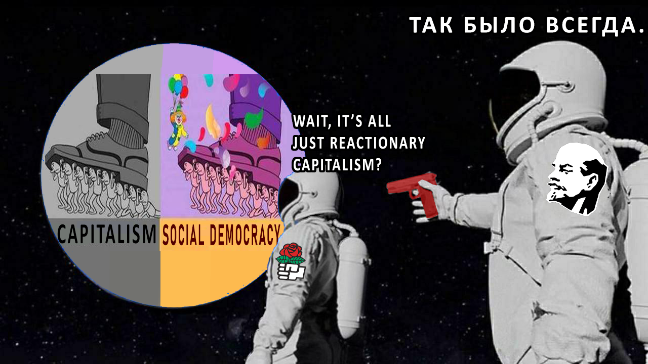 Social Democrat! Rest your hand from that rose! Let's grip with strength the revolutionary tools ...